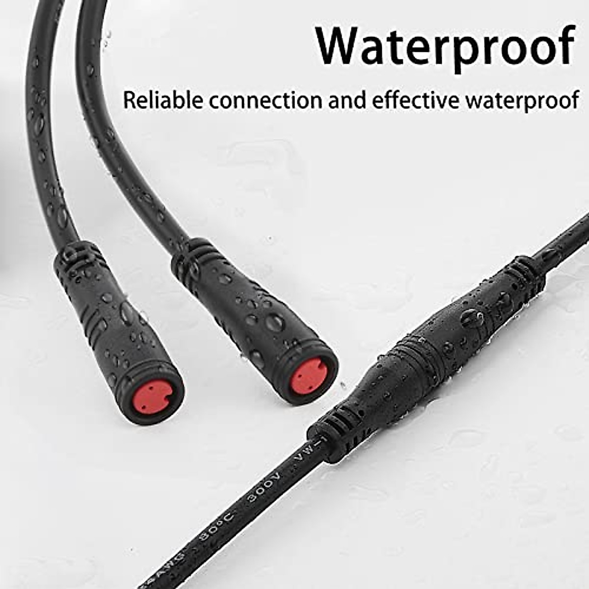 baluoqi 1T2 Y-Splitter Extension Wire with Julet Type 2pin Connector for Bike Headlight Cable in eBike Conversion Kits (2pin, 7" in Length)