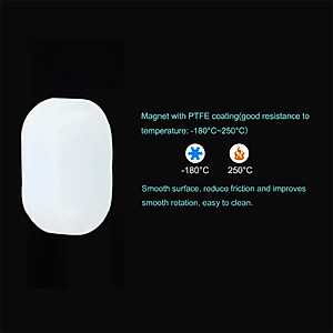 MECCANIXITY Magnetic Stirrer Mixer Stir Bar Rod 10mm/0.39" Cylinder Shape PTFE Coating Magnet White for Laboratory 32Pcs