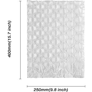 JZBRAIN Air Cushion Film Bubble Cushioning Wrap Inflatable Air Pillow Film Roll for Packaging, 1 Roll 400mm X 290mm X 300m X 0.02mm, ONLY Compatible with JZBRAIN 056C/YE310 Air Pillow Machine (74005)