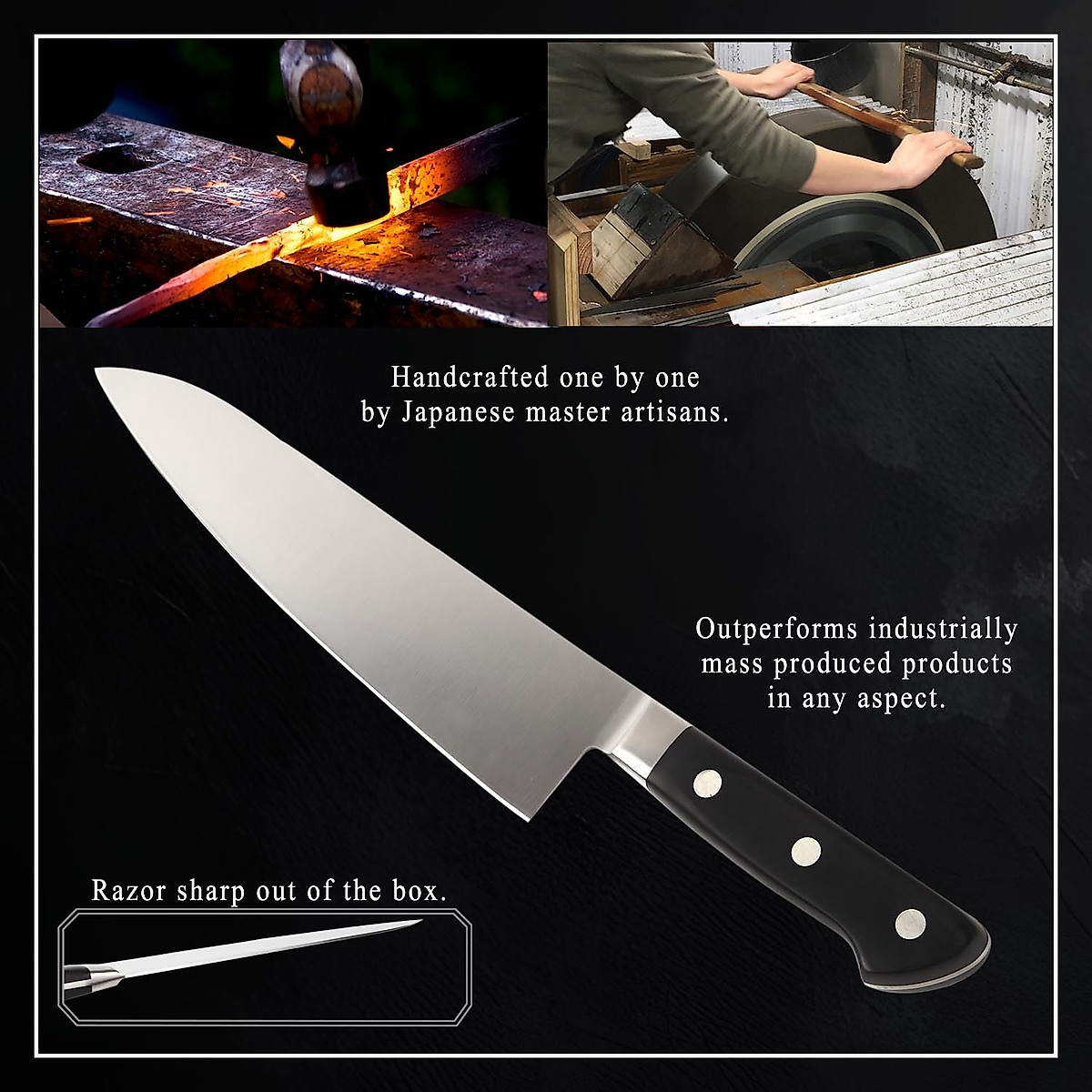 Syosaku Japanese Chef Knife Premium Molybdenum Stainless Steel, Gyuto 8.3-inch (210mm)