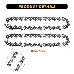 Mini Chainsaw Chain Replacement Portable for Cordless Electric Chainsaw Blade 24 V Chainsaw Pruning Shears for Wood Branch Cutting (4 Pieces,4 Inches)