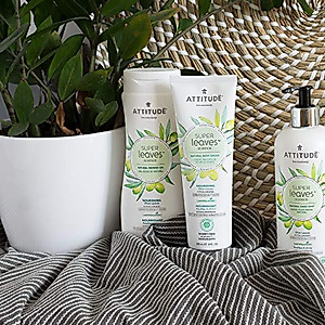 ATTITUDE Nourishing Body Wash, for Dry & Sensitive Skin, EWG Verified, Hypoallergenic, Vegan, Cruelty Free, Olive Leaves, 16 Fl Oz (11293)