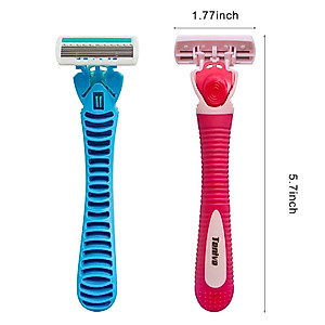 Tenive Razors for Women 6 Blades Trimmer Shaving Set Includes 2 Handles &19 Refills