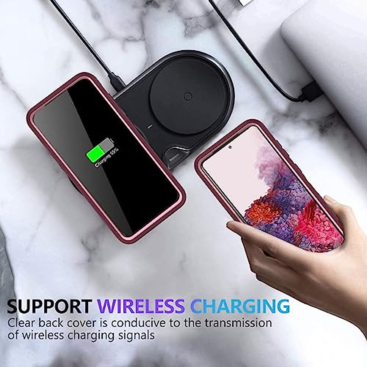 Guirble for Samsung Galaxy S20 Case,Shockproof Dropproof Galaxy S20 Case,Heavy Duty Protective for Samsung S20 Case 6.2 Inch (Purple/Pink)