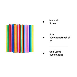 100 Pcs Jumbo Smoothie Straws,Colorful Disposable Wide-mouthed Large Straw.
