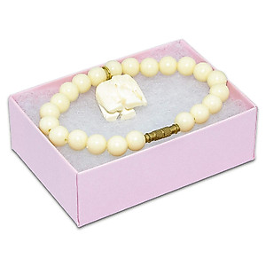 TheDisplayGuys - 100-Pack #32 Cotton Filled Cardboard Paper Jewelry Boxes Gift Case - Pastel Pink (3.3" x 2.3" x 1.0") - for Shipping or Storage