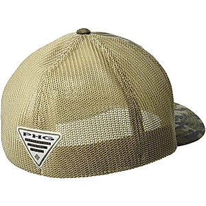 Columbia Unisex PHG Camo Mesh Ball Cap - High, Mossy Oak Bottomland/Game Flag, Small/Medium