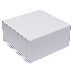 White Boxes for Gifts - 1 Pack Magnetic Closure Luxury Collapsible Gift Box with Lid, Small Cardboard Box for Gift Wrapping, Holidays, Birthdays, Weddings, Bridesmaids, Small Businesses - 6x6x3