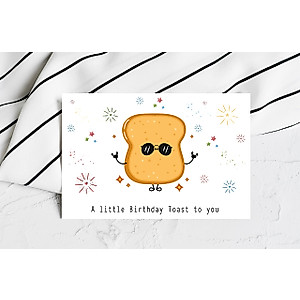 A Little Birthday Toast To You Card - Funny Birthday Card For Friend - Bread Toaster - Cute Birthday Card - Gift For For Coworker - Workmate Card For Him - Happy Birthday Card