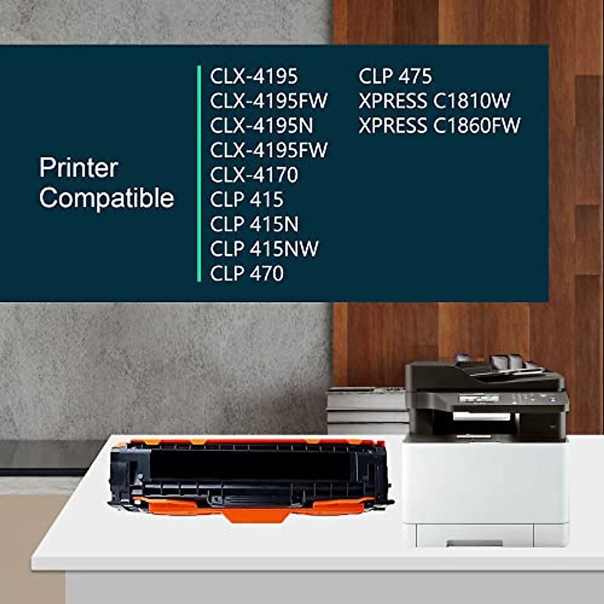 CLT-K504S CLT-C504S CLT-M504S CLT-Y504S 504S Toner Cartridge Compatible Replacement for Samsung CLX-4195 4195FW CLP-415 415N Xpress C1810W C1860FW (1Black,1Cyan,1Magenta,1Yellow,4 Pack)