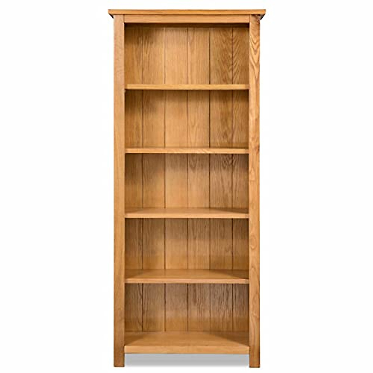 Festnight 5-Shelf Bookcase Rustic Bookshelf Rack Oak Display Shelves Organizer for CDs, Records, DVD, Collectables Home Office Decor Furniture 23.6 x 8.9 x 55.1 Inches (W x D x H)