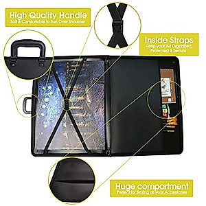 28 x 20.5 Inches Large Art Portfolio Bag Artist Carrying Case with Shoulder Strap, Black