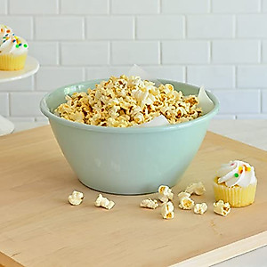 Youngever 11 inch 120 Ounce Plastic Mixing and Serving Bowls, Large Popcorn Bowls, Salad Bowls, Chip and Dip Serving Bowls, Set of 9 (Urban)