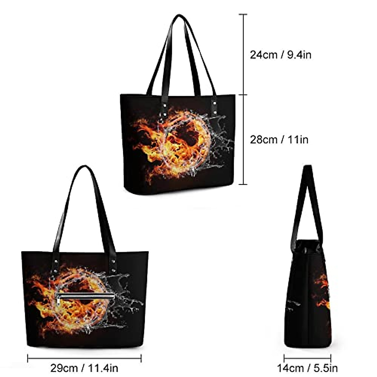 Womens Handbag Water Circle Leather Tote Bag Top Handle Satchel Bags For Lady