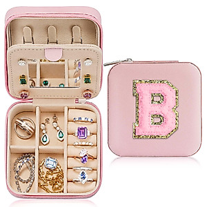 Parima Birthday Gifts for Girls Jewelry Box - Teen Girl Gifts Trendy Stuff, Personalized Initial Jewelry Case Jewelry Box Jewelry Organizer with Mirror | Birthday Gifts for Teen Girls Stuff, Pink