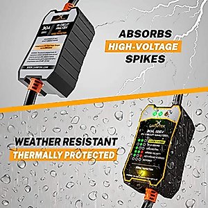 CARMTEK RV Surge Protector 30 Amp - RV Circuit Analyzer with Integrated Smart 30 Amp Surge Voltage Protection with Grip Handles