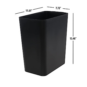 Gainhope 3-Pack 4.5 Gallon Plastic Small Trash Can Wastebasket, Black Garbage Container Bin for Under Desk, Office, Bathroom, Living Room, Classroom