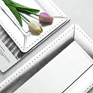 Efavormart 10 Pack - 16" Silver Paper Cardboard Serving Trays with Beaded Rim - 1100 GSM - Perfect for Wedding Ceremonies, Party Decorations, Banquet, Upscale Occasions, Birthday Celebration