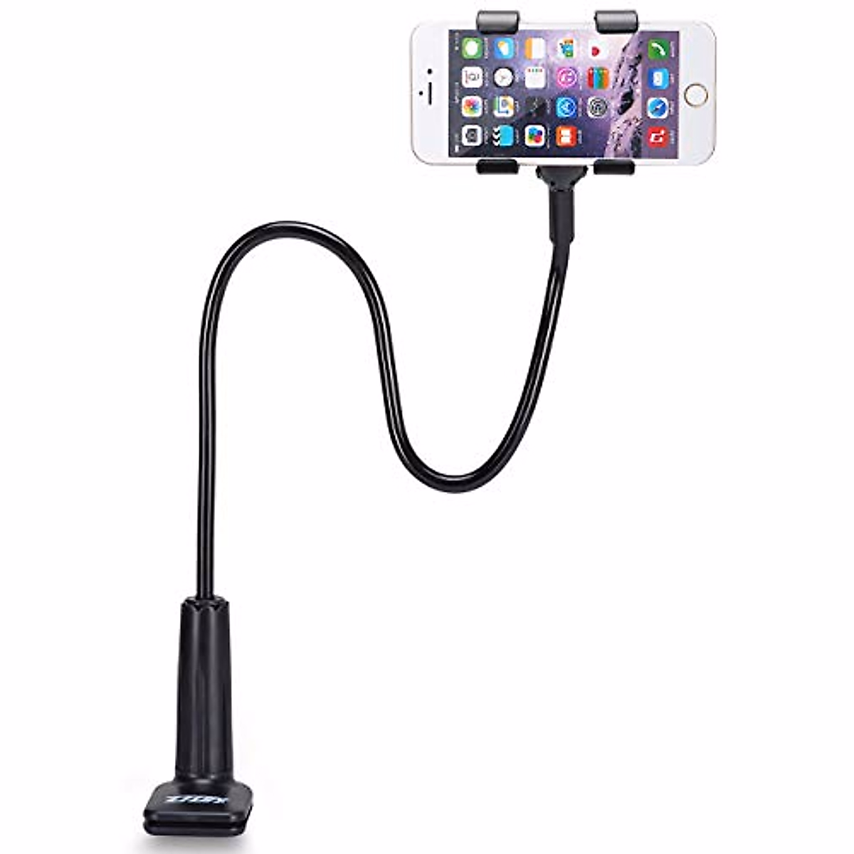 ZTON Universal Cell Phone Holder, Universal Mobile Phone Stand, Lazy Bracket, Flexible Long Arms Clip Mount for iPhone, LG, etc.in Office Bedroom Desktop.(Black)