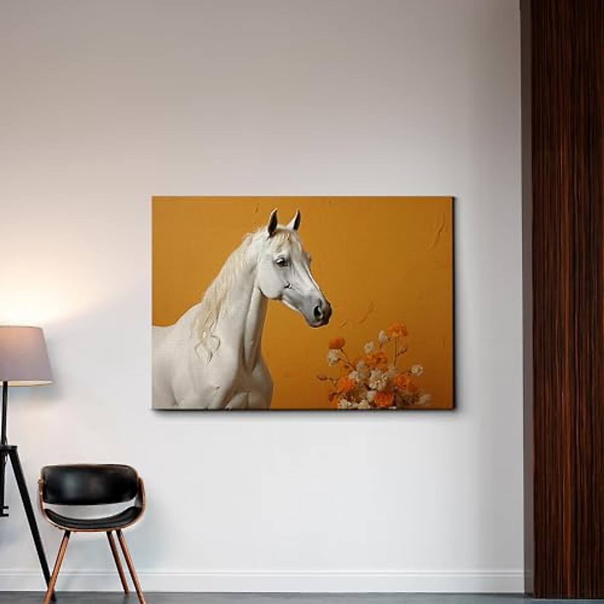 Majestic Black Stallion Galloping In The Clouds, Black Horse On Salt Flats, Canvas Print, Black Horse Print, Black Horse Wall Art