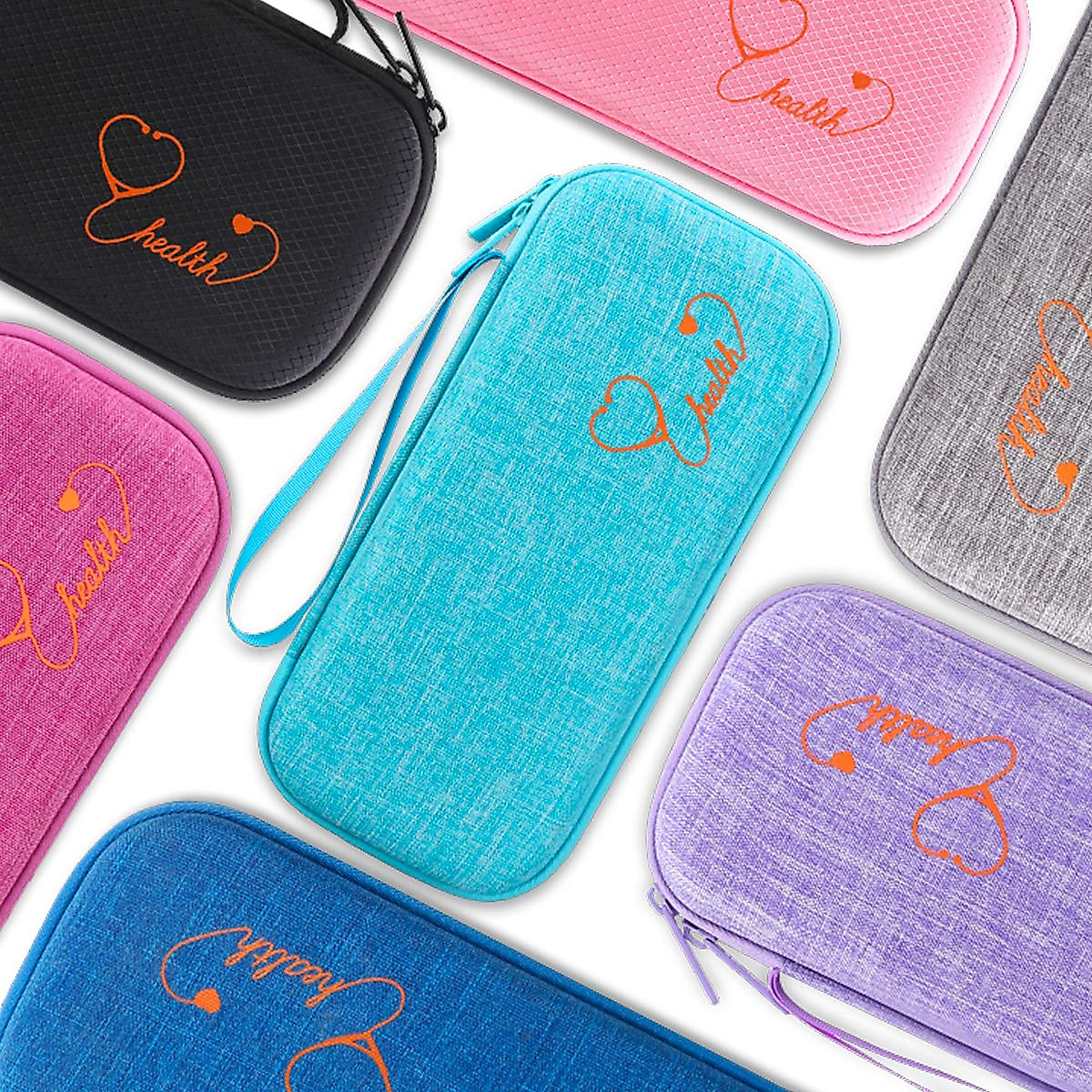 Canboc Hard Stethoscope Case for 3M Littmann Classic III, Lightweight II S.E, Cardiology IV, MDF Acoustica Stethoscope, Mesh Pocket fits Medical Scissors, Penlight, Oral Thermometer, Turquoise