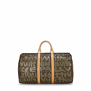 Louis Vuitton, Pre-Loved Stephen Sprouse x Louis Vuitton Green Monogram Graffiti Keepall 50, Green