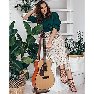 Musbeat Acoustic Guitar Stand, Wood Guitar Stands Floor for Acoustic Guitar, Wooden Guitar Stand for Electric Guitar, Mandolin, Black Walnut Guitar Hanging Stand for Home, Living Room, Decoration