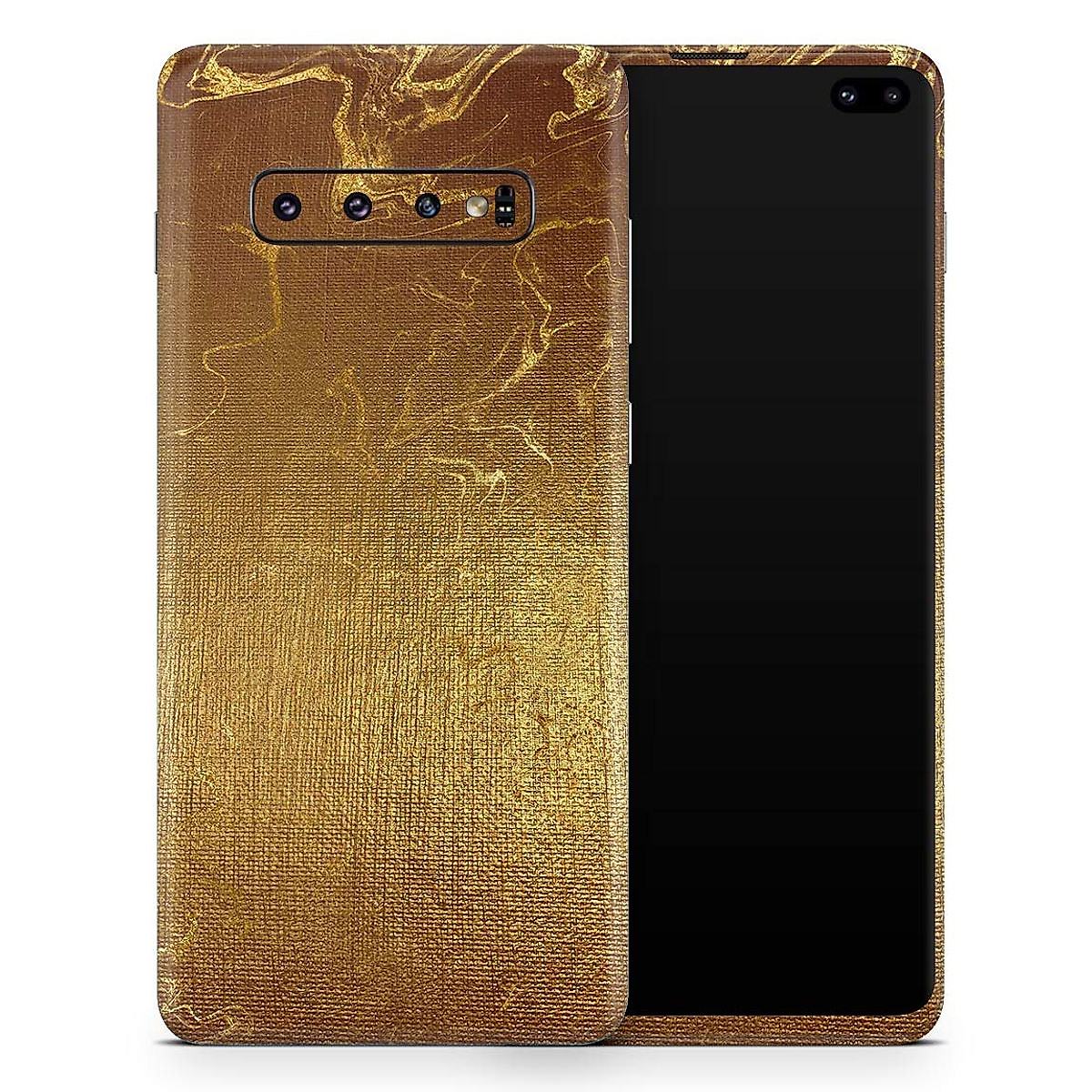 DesignSkinz Molten Gold Digital Foil Swirl V11 Protective Vinyl Decal Wrap Skin Cover Compatible with The Samsung Galaxy S20 (Screen Trim & Back Glass Skin)