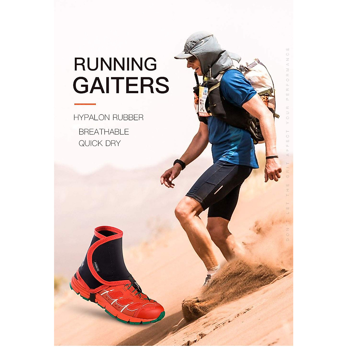 AONIJIE Outdoor Low Ankle Walking Gaiters Lightweight Protective Shoe Covers for Camping Hiking Hunting