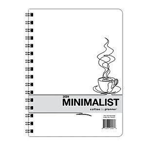 Dated Minimalist DayPlanner - 12 Monthly Calendar Overview, to-do Lists, Weekly and Daily Planning (6.625 by 9 inches), 2024 Coffee Minimalist