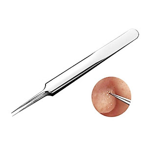 ericotry 1Pcs Stainless Steel Pointed Tweezers Ingrown Hair Tweezer Blackhead Remover Splinter Tweezer