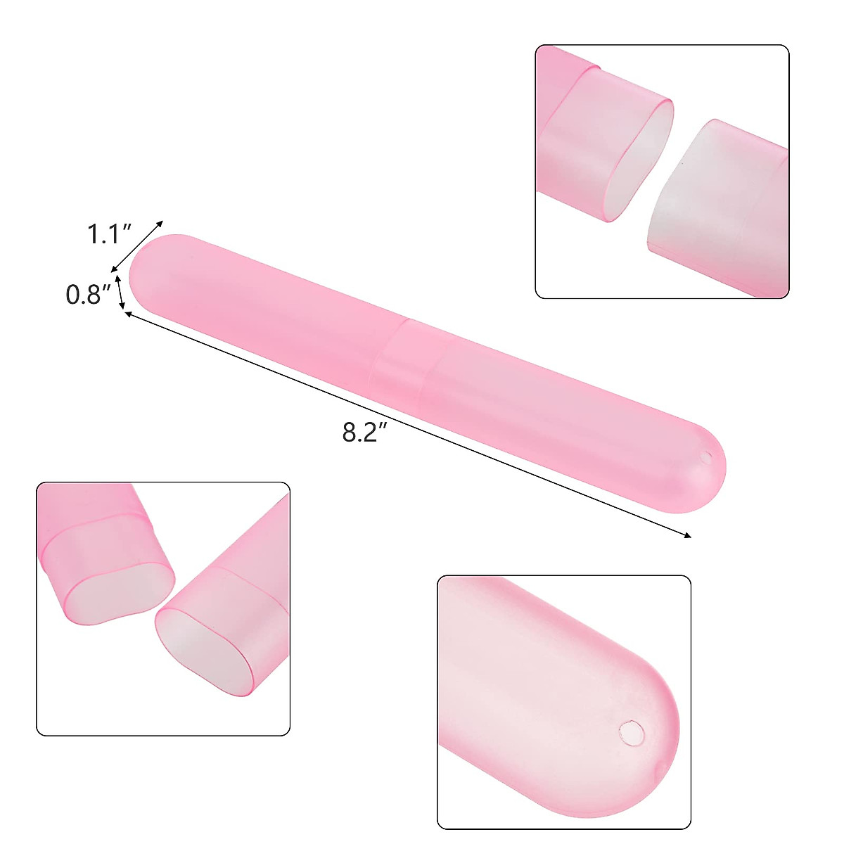 Hedume 35 Pieces Travel Toothbrush Case, 7 Colors Portable Plastic Dust-proof Breathable Toothbrush Holder for Travel, Camping, Home, School, Business