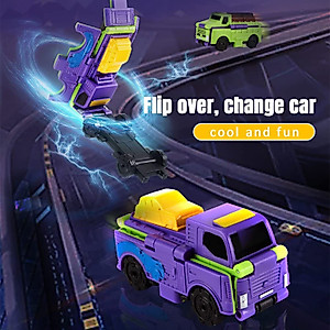 Sungrando 2022 Anti-Reverse Car Toy Set, 2-in-1 Flip Transformation Cars Toys, Children's Creative Mini Transforming Car, Convert Two Forms in 3 Seconds for Children's Halloween Toy Gift (C)
