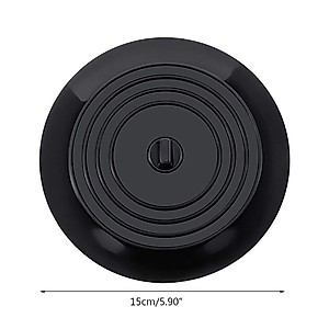 Guojiang Bathtub Stoppers 1 Pack Silicone Tub Drain Stopper Replacement 6 Inches Bath Plug Hair Stopper with Strong Suction Sink Plug Sink Plug Stopper, Black