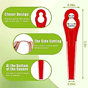 Honoson Plastic Machine Trimming Blades Replacement Plastic Blades Accessories Trimmer Grass Mowing Nylon Blades Garden Lawn Mower Accessories Tools Compatible for PolyCut 2-2 (Red,100 Pieces)