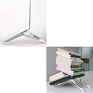YLYAJY Laptop Stand Desk Tray for Bed, Aluminium, Adjustable Portable Folding Standing Desk Computer Riser (Color : D)