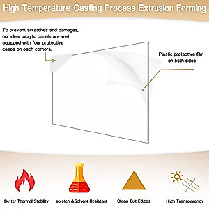 ADTDA 2 Pieces 1/8" Thick (3mm) Acrylic Sheets,Clear Cast Plexiglass 8” x 12” with Protective Paper for Signs DIY Display Projects,Craft,Photo Frames