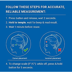 Amazon Basic Care Temple Touch Digital Thermometer, White