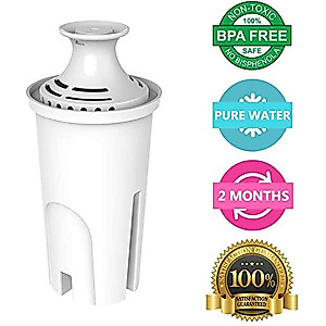 Replacement for Brita Water Filter，Standard Water Filter Compatible with Classic OB03, Mavea 107007, and More, NSF Certified Pitcher Water Filter, 1 Year Filter Supply, 6 Packs
