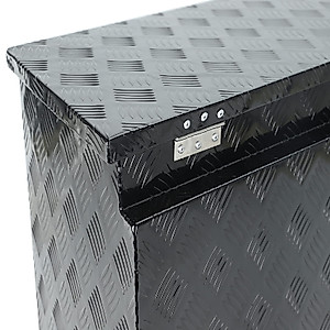 Minseter 49 Inch Aluminum 5 Bar Pickup Truck Trailer Tongue Storage Tool Box Organizer, Waterproof Truck Bed Toolbox with Lock & Keys, Black