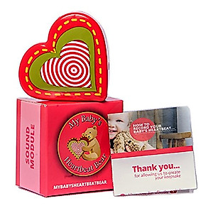 My Baby's Heartbeat Bear Recordable Stuffed Animals 20 sec Heart Voice Recorder for Ultrasounds and Sweet Messages Playback, Perfect Gender Reveal for Moms to Be, Heart Recorder