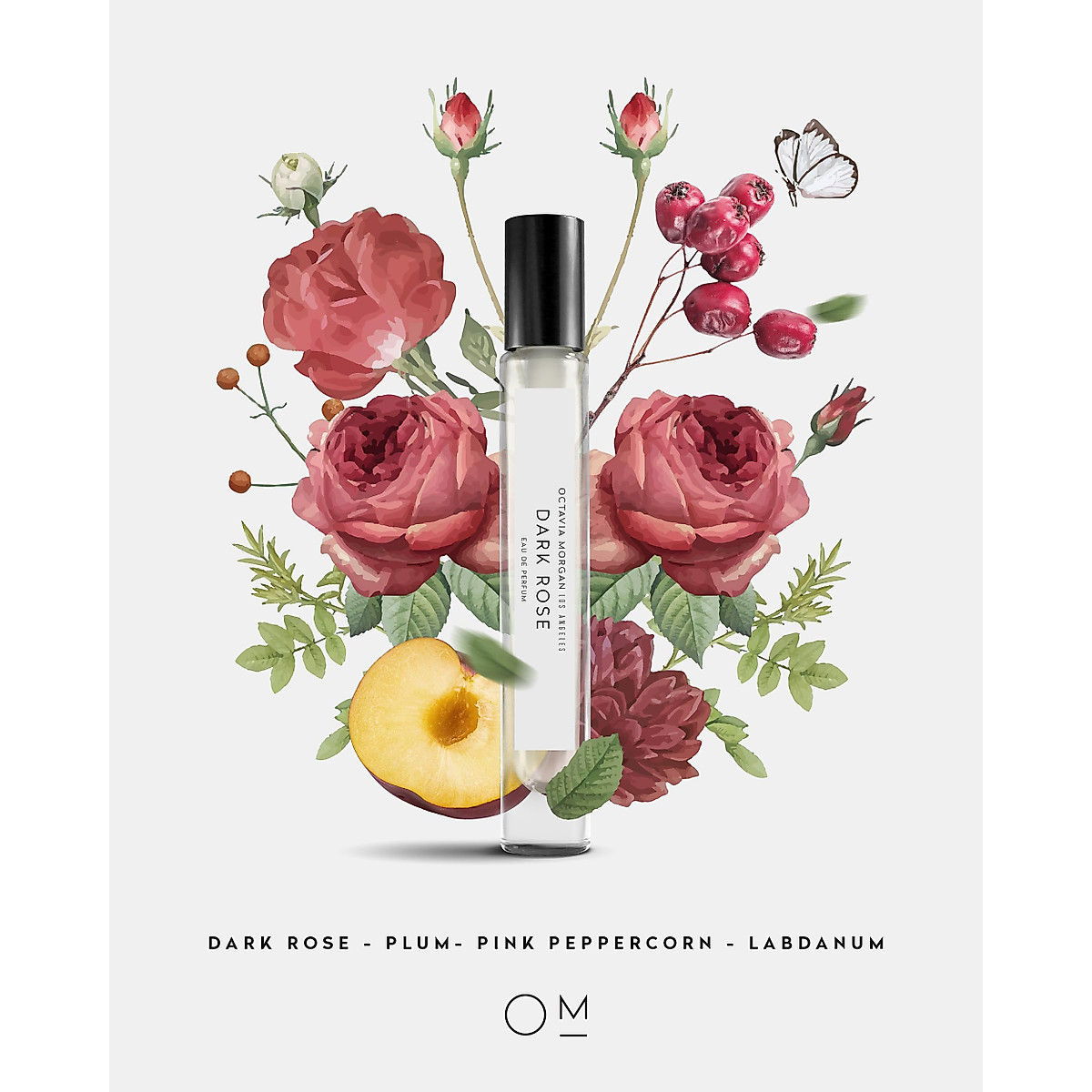 OCTAVIA MORGAN Los Angeles Dark Rose Eau De Perfum Spray- Long Lasting Fruity Woody Floral Fragrance- Travel Spray for Men and Women 10 ml