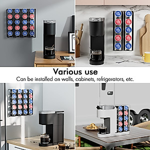 KES Coffee Pod Holder for Keurig, Side Mount Coffee Pod Holder Adhesive, Sturdy Metal K Cup Organizer and Storage, Matte Black, 2 Pack/For 10 K Cups, KCPH500-BK-P2