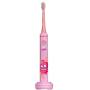 Blu Smart Bluetooth Enabled Kids Toothbrush with Live Tracking App to Teach Children Healthy Brushing Habits, Share Results with Your Dentist, Wireless Rechargeable Electric (Pink)