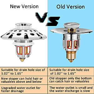 AzWzz Bathroom Sink Stopper,Sink Hair Catcher,Bathroom Sink Drain Strainer Pop Up Drain Cover Plug,Universal for 1.1 to 1.65in Sink Drain Hole