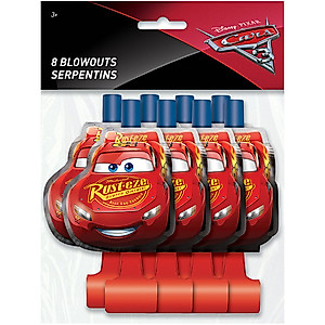 Disney Cars 3 Movie Blowouts (Pack of 8) - Vibrant, Colorful & Sturdy - Perfect for Themed Birthday Parties & Celebrations