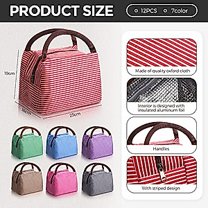 Nuogo 12 Pieces Insulated Lunch Bag Reusable Lunch Box Thermal Lunch Bag Soft Liner Lunch Bags Leakproof Tote Bag for Women Men Office Work School Picnic Beach Fishing