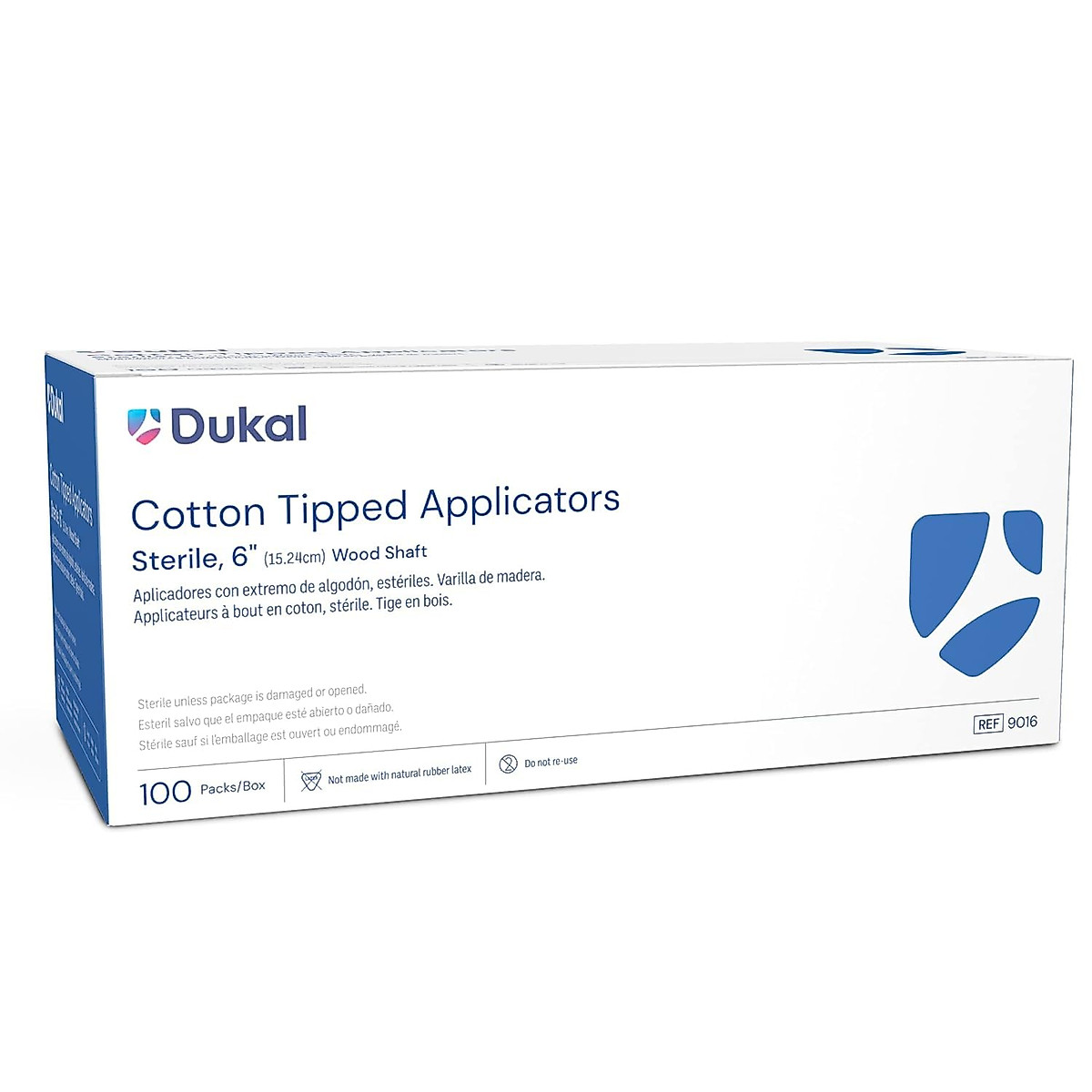 Dukal 6-inch Cotton Tipped Applicators 100 2-Packs Per Box - Sterile.