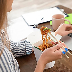 5 Pairs Reusable Chopstick Helpers Non Slippery Training Chopsticks for Adult Replaceable Practice Chopsticks Heat Resistant Chopsticks Holder with Clip for Trainer(Bright Colors,Stainless Steel)