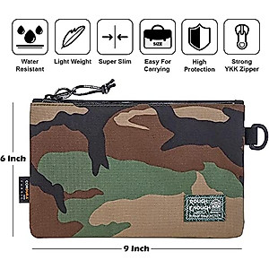 Rough Enough Aesthetic Pencil Case Organizer for Adult with Zipper Cordura Camo